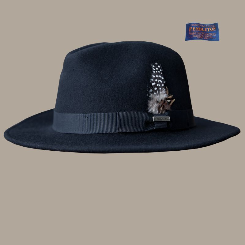 ペンドルトン ウールハット（ブラック）/Pendleton Genuine Crushable Wool Felt Hat Black ウール ...